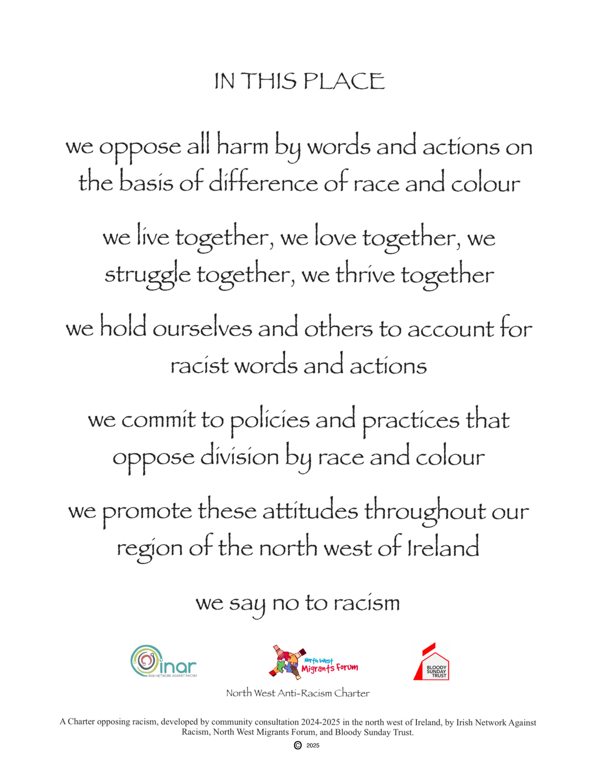 North West Anti-Racism Charter